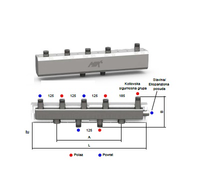 Zidni nosač H-HW 220 mm - Vodotermika