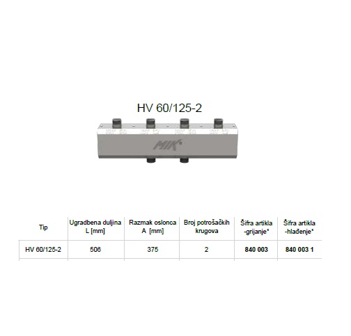 Kotlovski razdjelnik s izolacijom HV 60/125-2 - Vodotermika