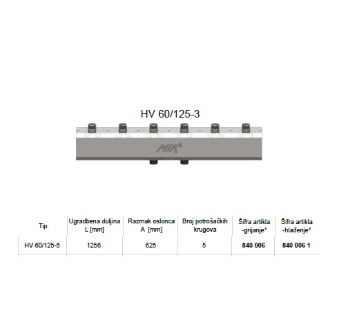 Kotlovski razdjelnik s izolacijom HV 60/125-5 - Vodotermika